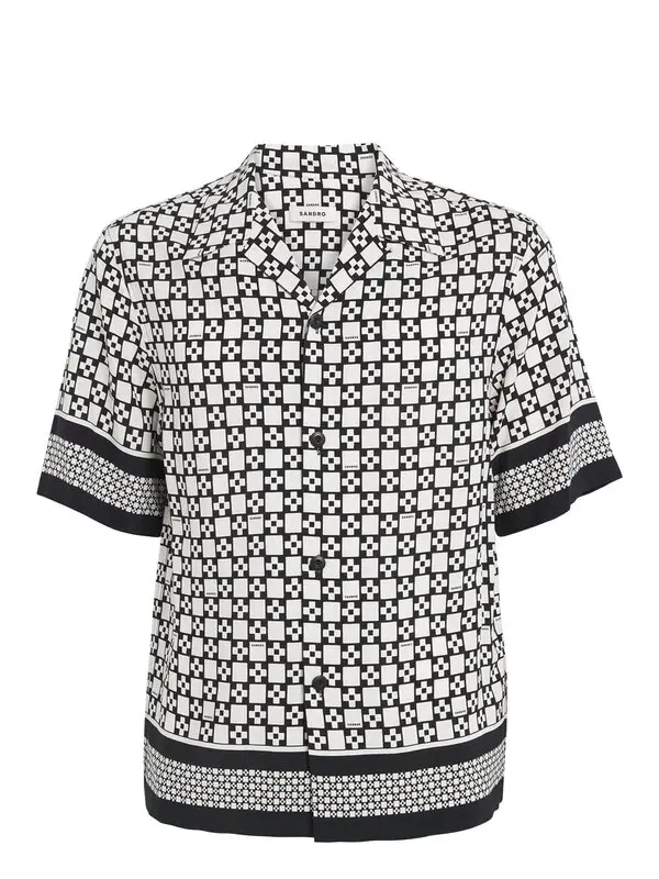 Sandro Printed Short-sleeve Shirt - Black