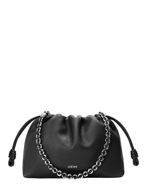 Loewe Medium Leather Flamenco Shoulder Bag - Black