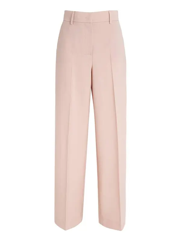 Max Mara Virgin Wool Wide-leg Trousers - Pink
