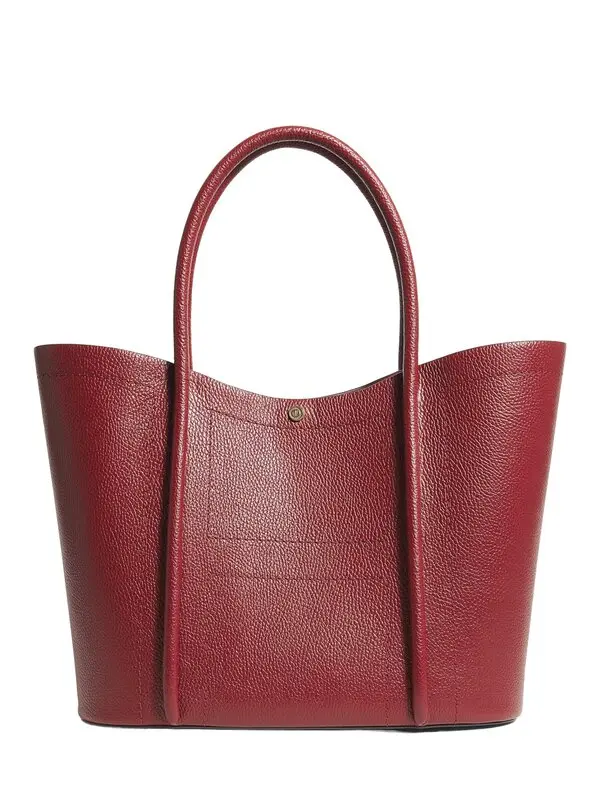Harrods Leather Tote Bag - Burgundy