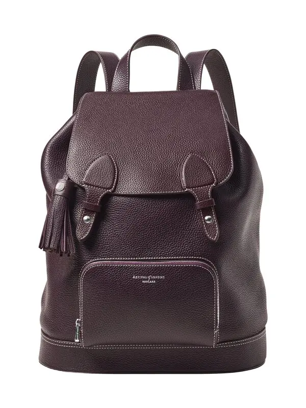 ASPINAL OF LONDON Medium Leather Hudson Backpack - Burgundy