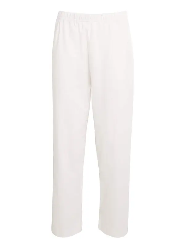 LESET Cotton Straight Leg Trousers - White