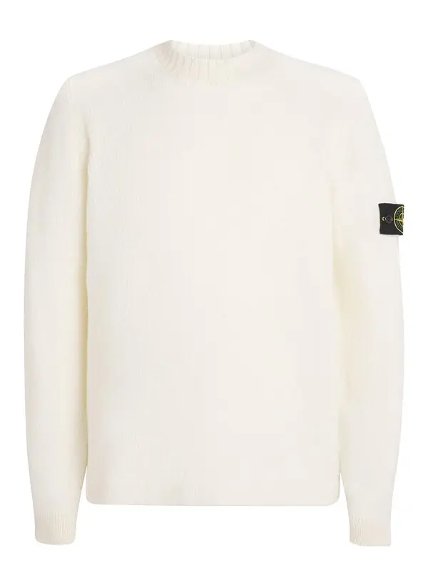 Stone Island Wool-blend Textured Sweater - Ivory