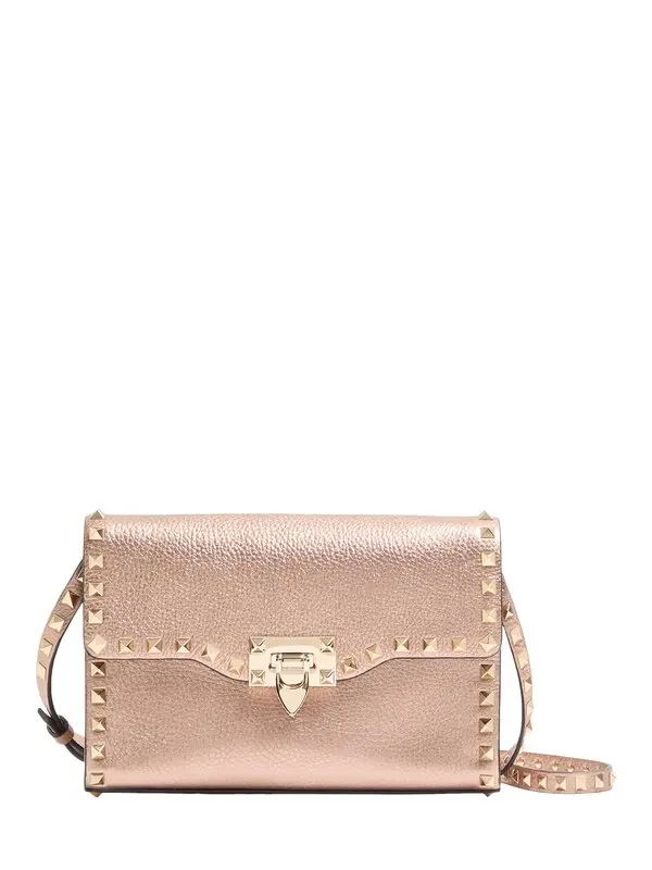 Valentino Garavani Small Leather Rockstud Shoulder Bag - Nude