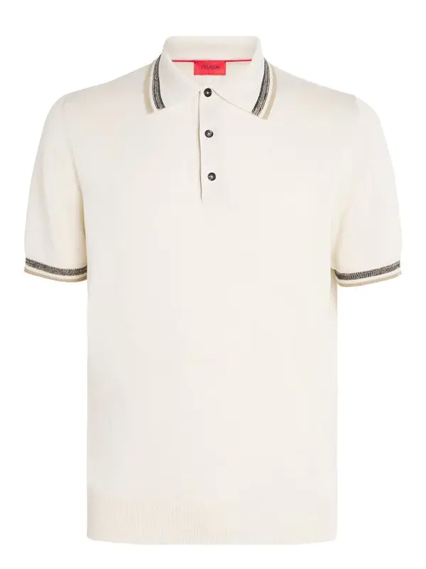 Isaia Silk-linen Polo Shirt - White