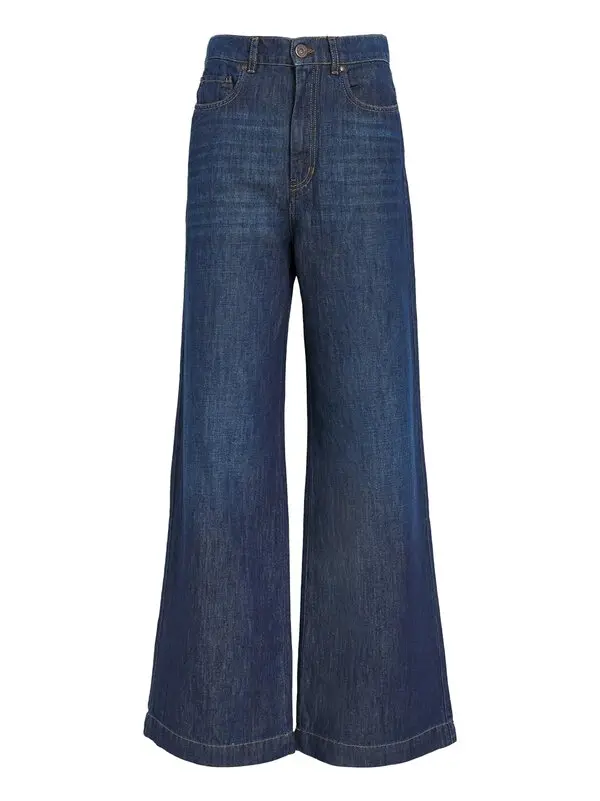 Max Mara Wide-leg Jeans - Navy