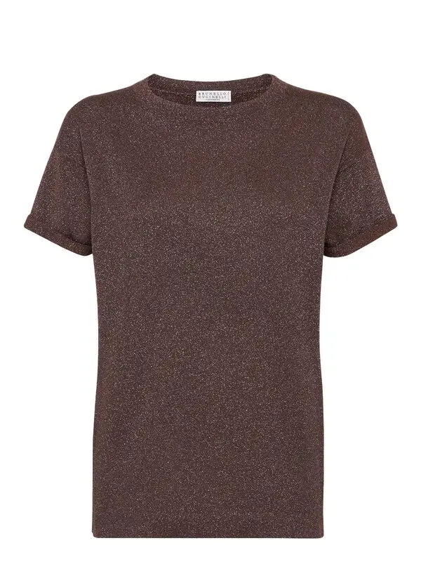 Brunello Cucinelli Cashmere-blend Knit T-shirt - Brown