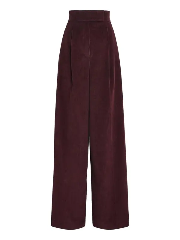 Max Mara Corduroy Wide-leg Trousers - Red