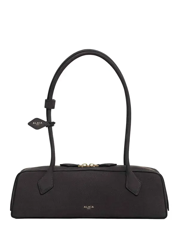 Alaïa Medium Suede Le Teckel Shoulder Bag - Black