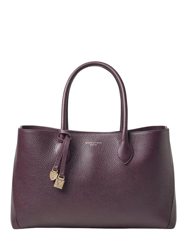 ASPINAL OF LONDON Leather London Tote Bag - Purple