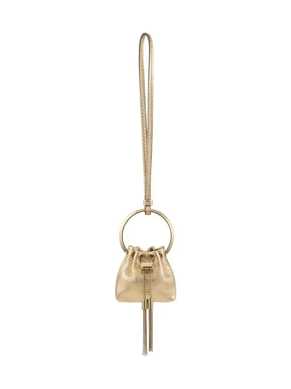 JIMMY CHOO Leather Bon Bon Bag Charm - Gold