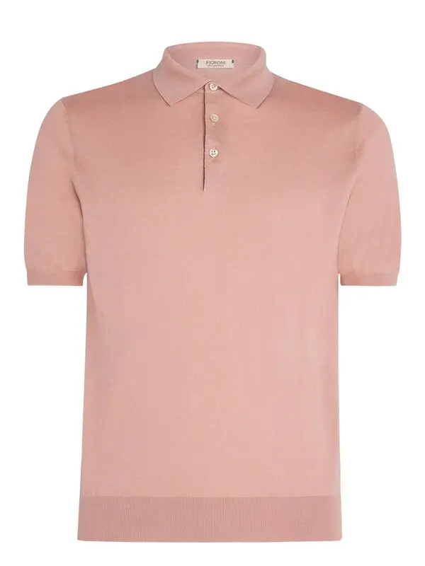 FIORONI CASHMERE Cotton-cashmere Polo Shirt - Pink