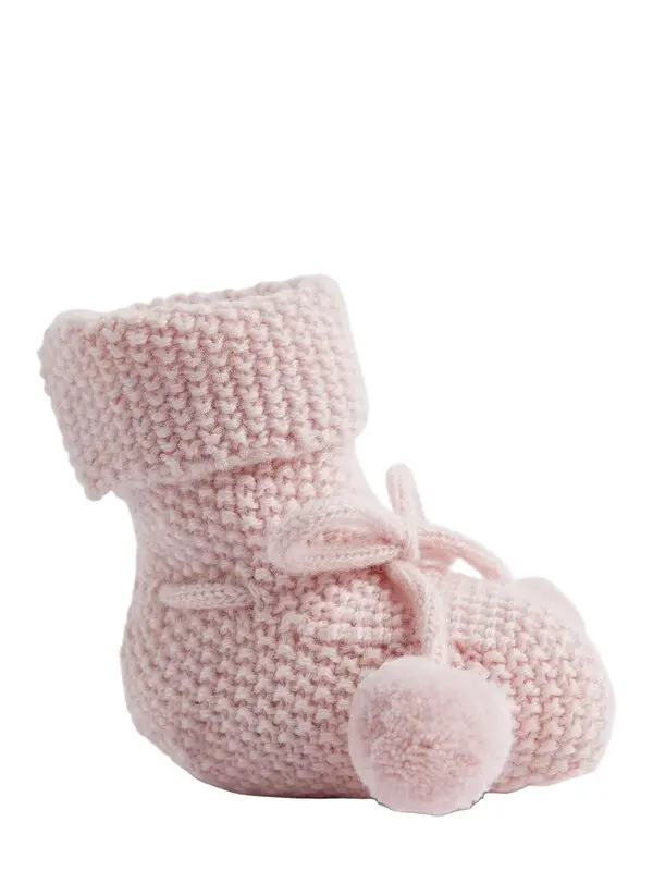 Trotters Pom-pom Booties - Pink