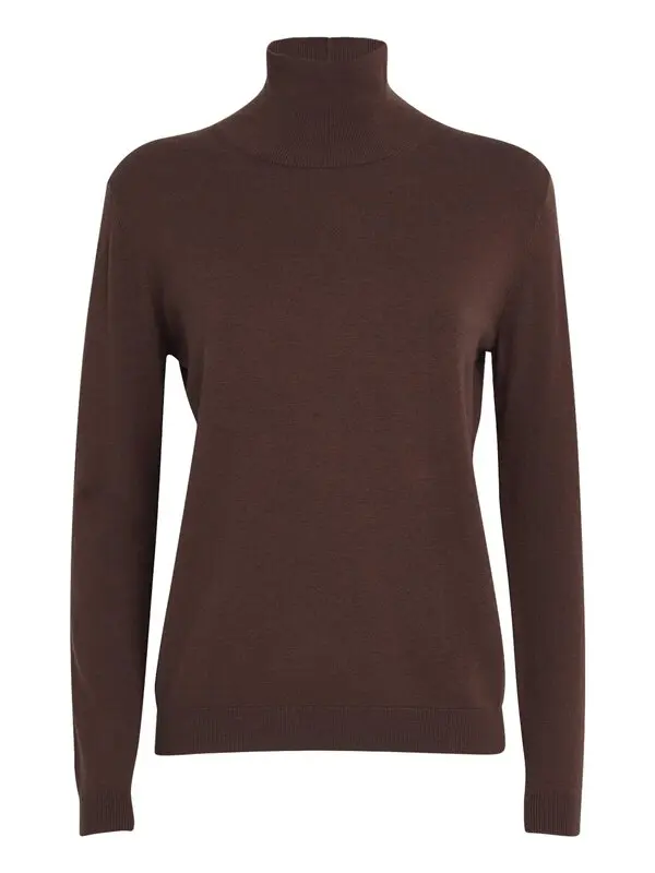 Max Mara Silk-wool Rollneck Sweater - Brown
