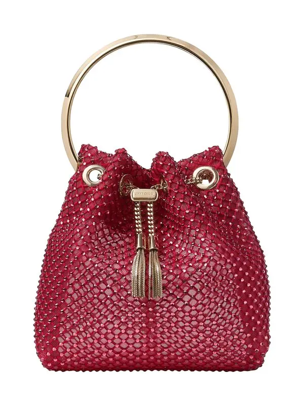 JIMMY CHOO Embellished Bon Bon Top-handle Bag - Red