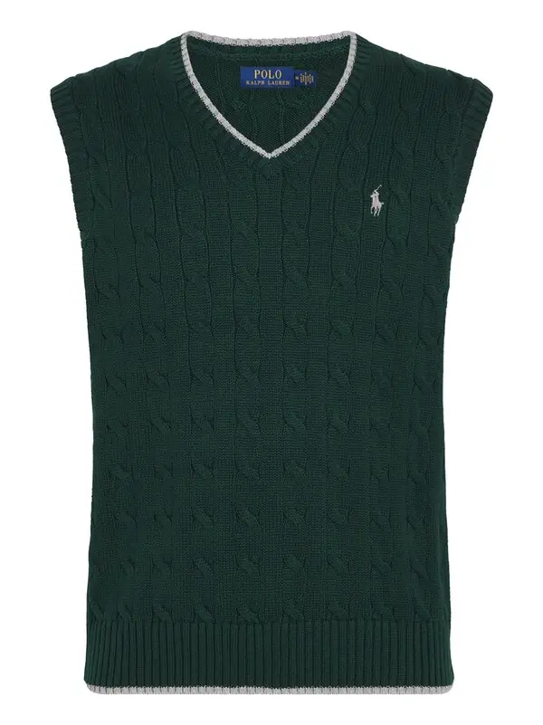 Polo Ralph Lauren Cotton Cable Knit Sweater Vest - Green