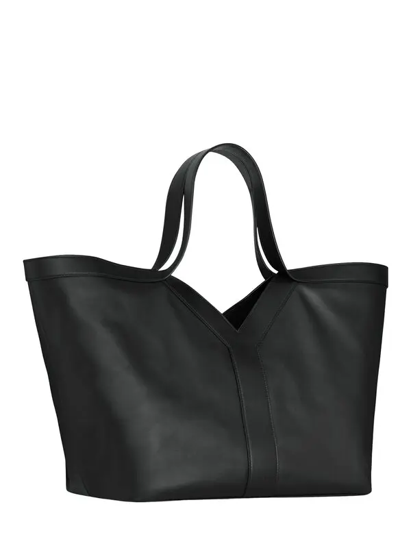 Saint Laurent Leather Y Tote Bag - Black