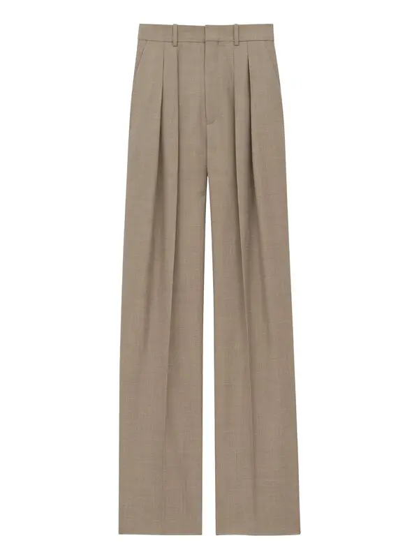 Saint Laurent Wool Tailored Trousers - Grey