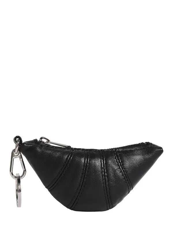 LEMAIRE Nappa Leather Croissant Keyring - Black
