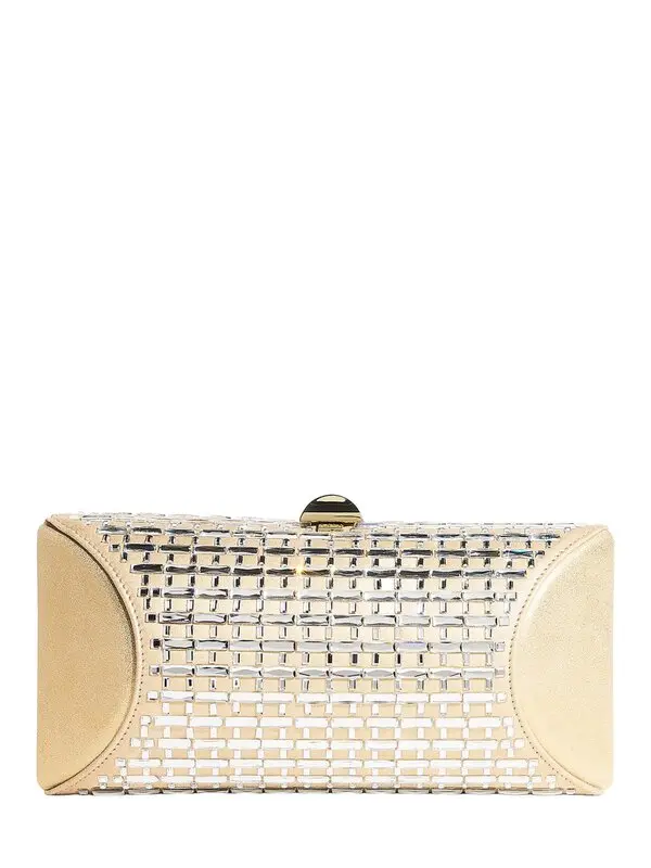 Rodo Satin Embellished Tube Plus Clutch Bag - White