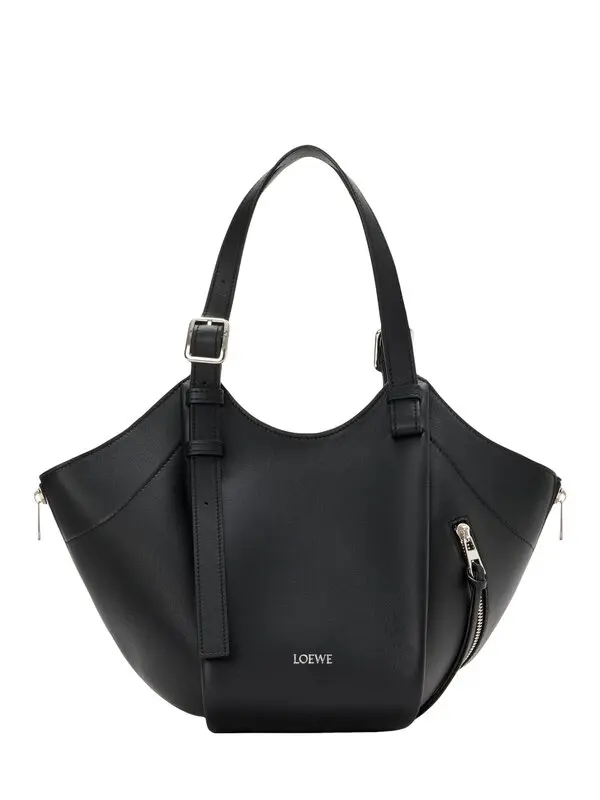 Loewe Leather Hammock Flip Tote - Black
