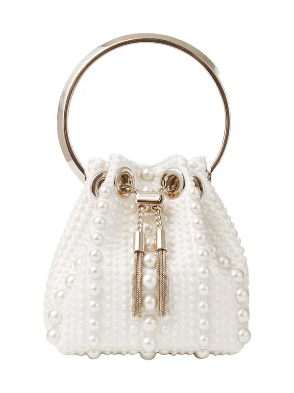 JIMMY CHOO Micro Bon Bon Top-handle Bag - Ivory