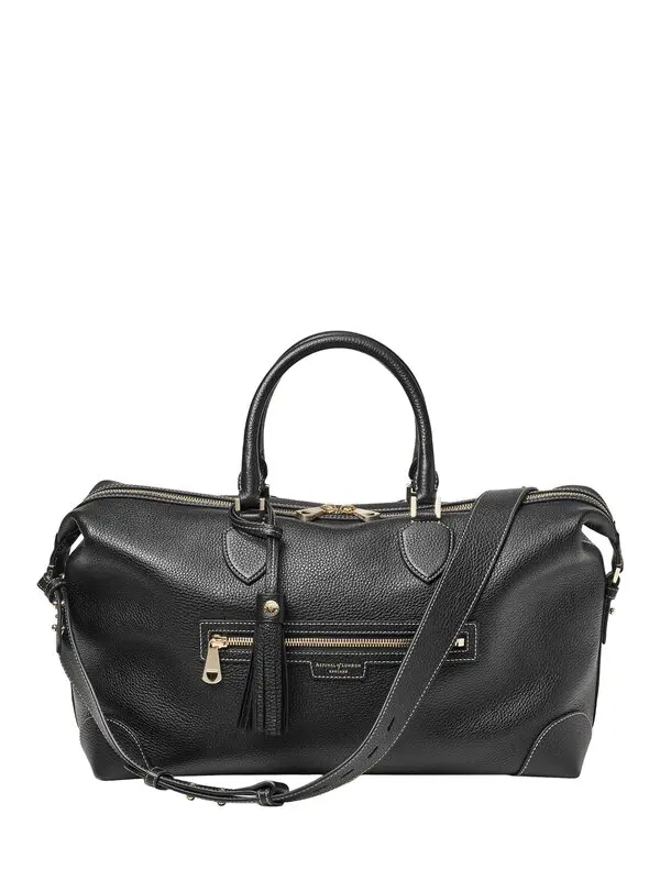 ASPINAL OF LONDON Leather Hudson Flight Bag - Black