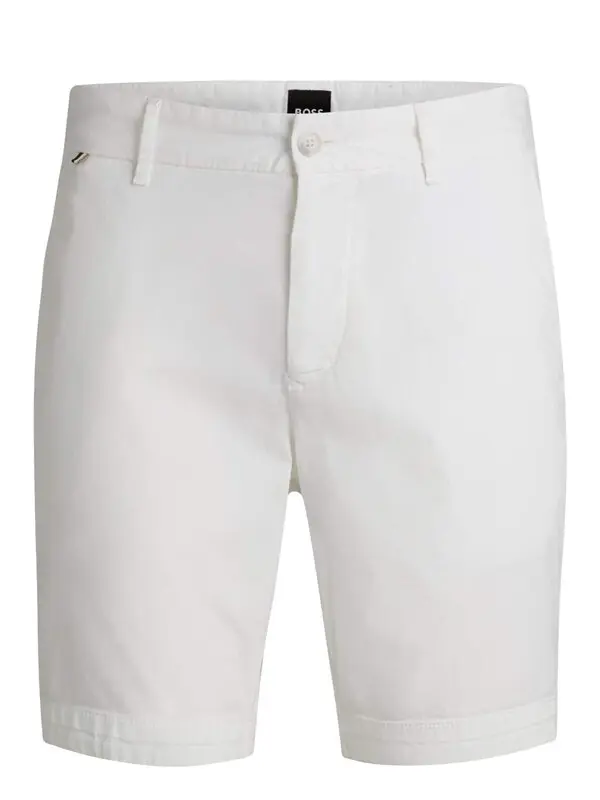 BOSS Stretch-cotton Slim Shorts - White