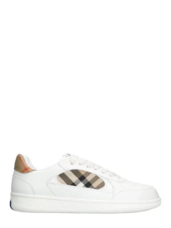 Burberry Leather Check Terrace Sneakers - White