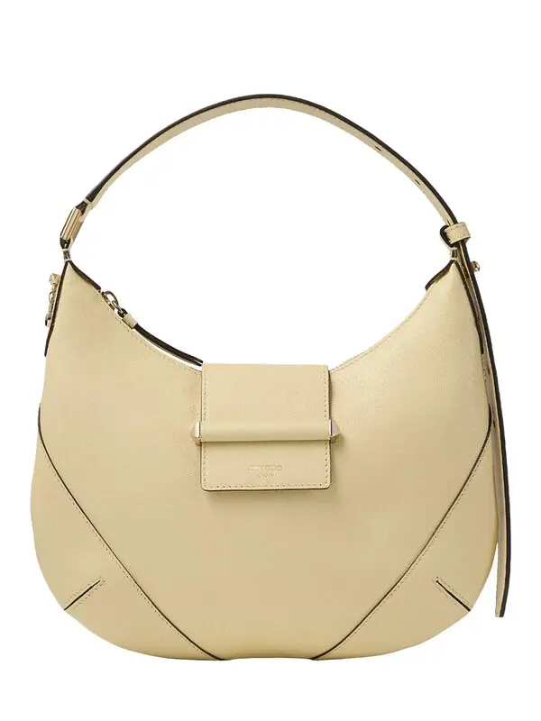 JIMMY CHOO Bar Leather Shoulder Bag - Beige