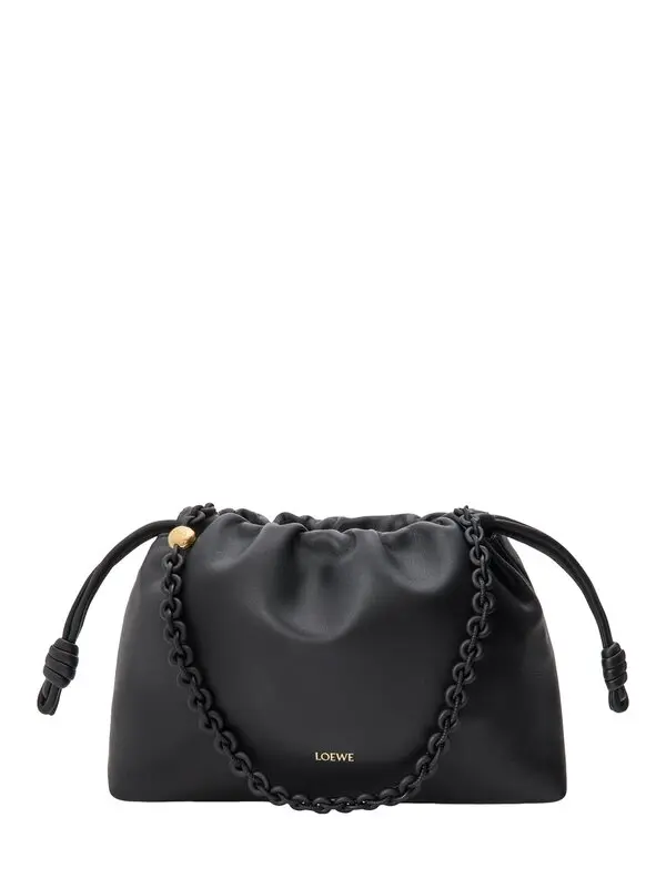 Loewe Medium Flamenco Leather Purse - Black