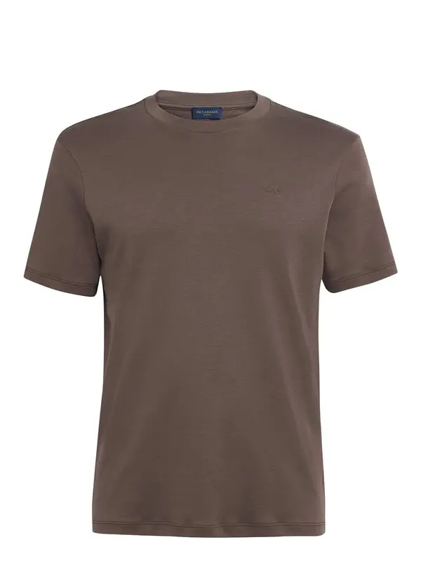 Paul & Shark Supima Cotton Embroidered Fin T-shirt - Brown