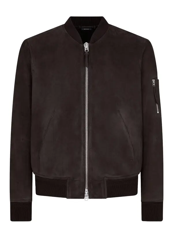 TOM FORD Leather Bomber Jacket - Brown