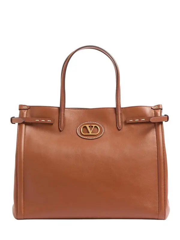 Valentino Garavani Medium Leather Antibes Top-handle Bag - Brown