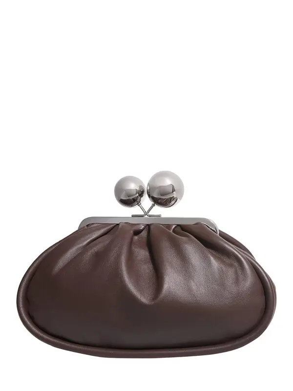 Max Mara Medium Leather Pasticcino Clutch - Brown