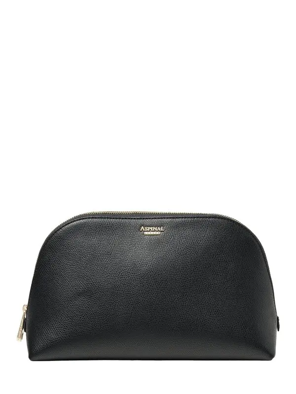 ASPINAL OF LONDON Large Leather Makeup Bag - Black