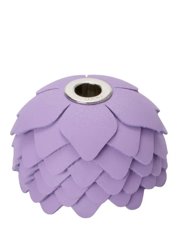 Loewe Leather Flower Dice Bag Charm - Purple