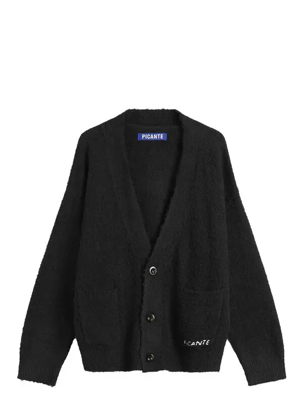 PICANTE Shaggy Knit Cardigan - Black