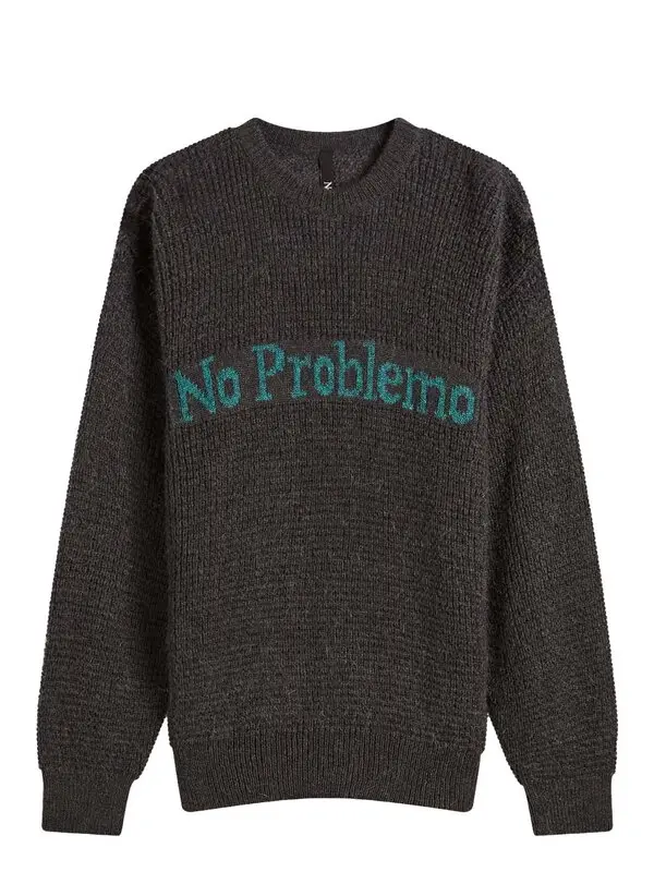 NO PROBLEMO Waffle Knit Jumper - Charcoal
