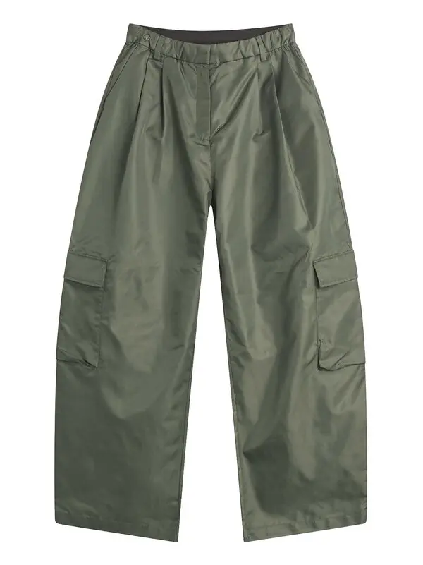 STEL Tapered Nylon Barrel Leg Trousers - Thyme