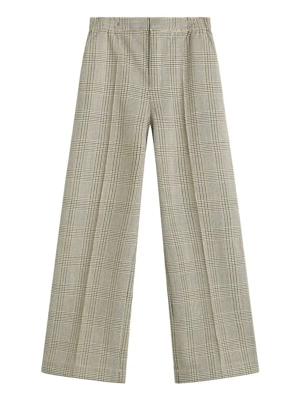 STEL Check Straight Leg Trousers - Camel Check
