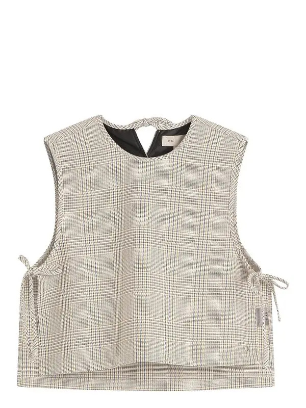 STEL Tie Side Check Tank Top - Camel Check