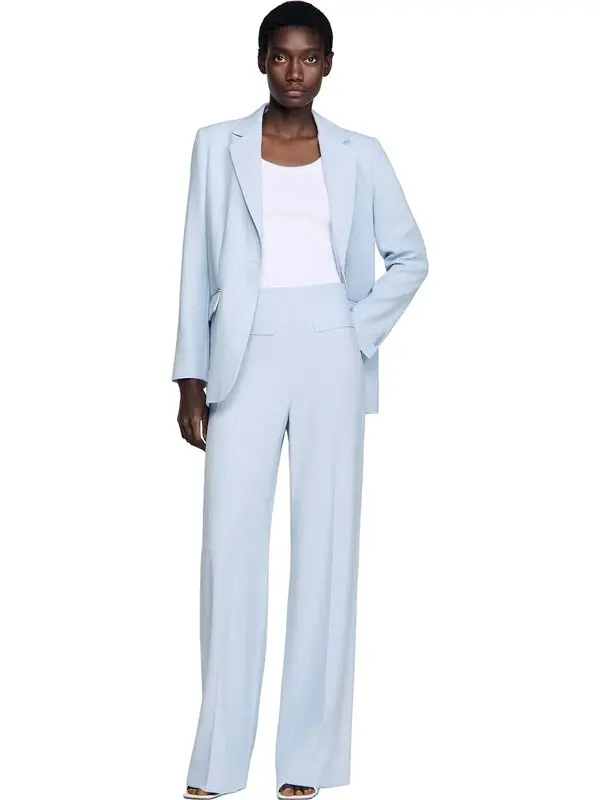 Sandro Striped Sequin Trousers - Sky Blue