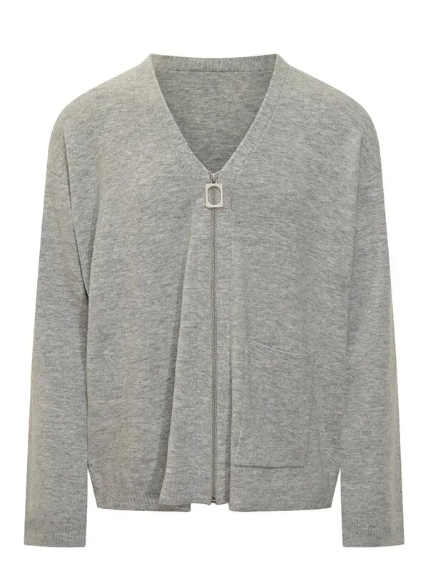 JW Anderson Cardigan With Zip - Grey