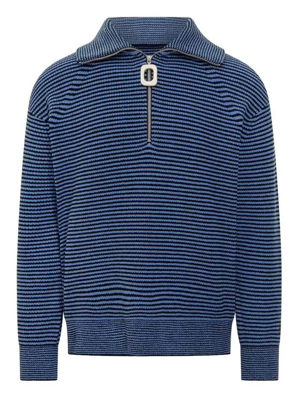 JW Anderson Striped Zip Sweater - Blue