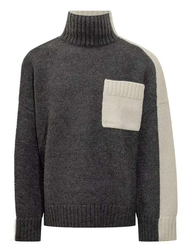 JW Anderson Two-tone High Neck Sweater - Grey
