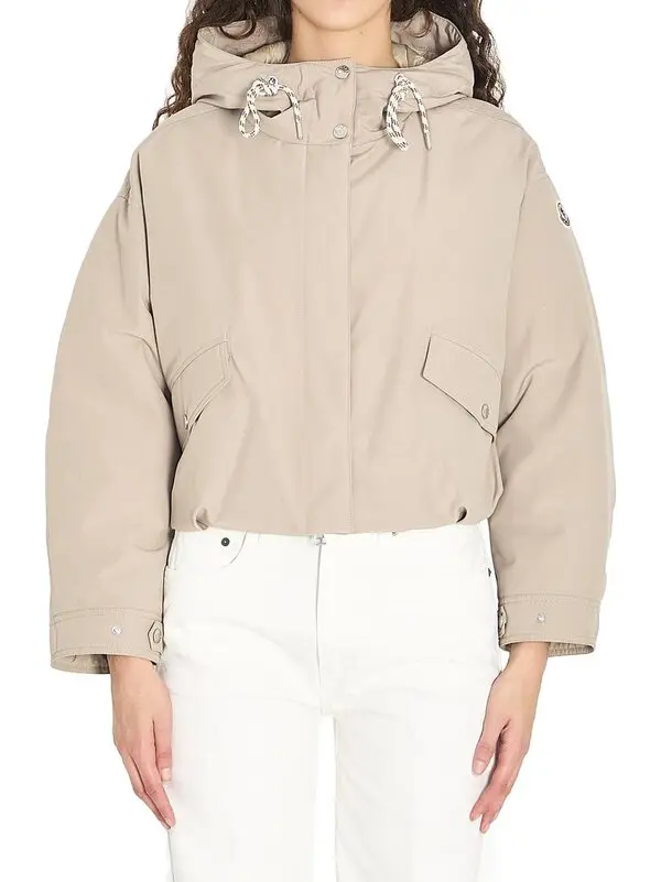 Moncler Cropped Puffer Jacket - Beige
