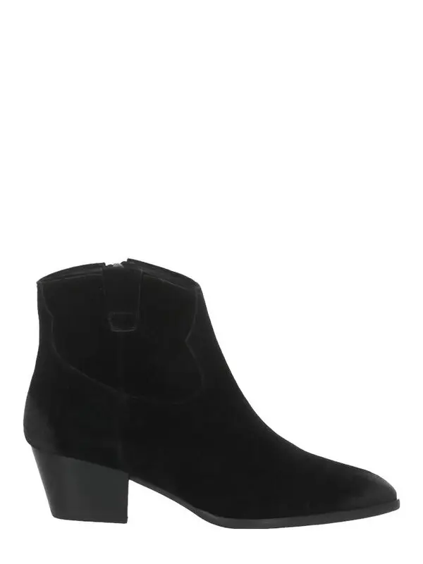 Ash Suede Leather Ankle Boots - Black