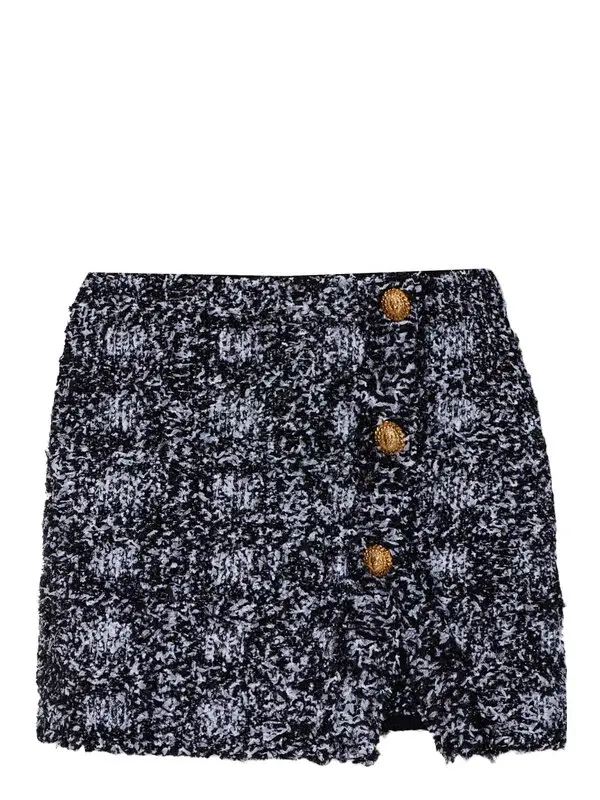 Balmain Boucle Mini Skirt - Navy Blue