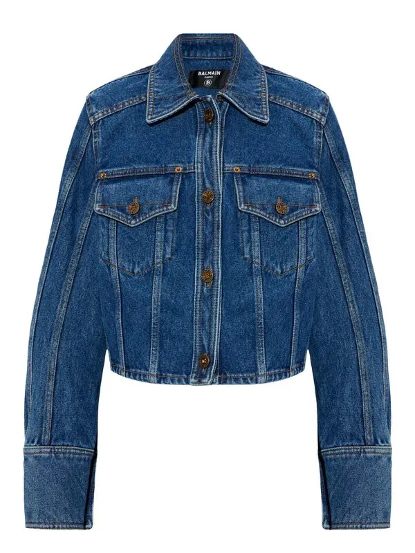 Balmain Denim Trucker Jacket - Navy Blue
